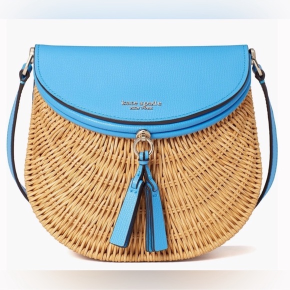 kate spade | Bags | Kate Spade New York Tide Pool Medium Wicker And ...
